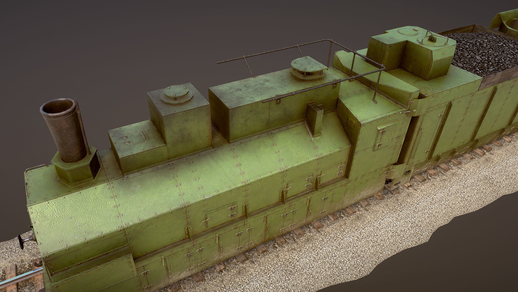 3D model Armored Train PR-35 Locomotive VR / AR / low-poly rigged ...