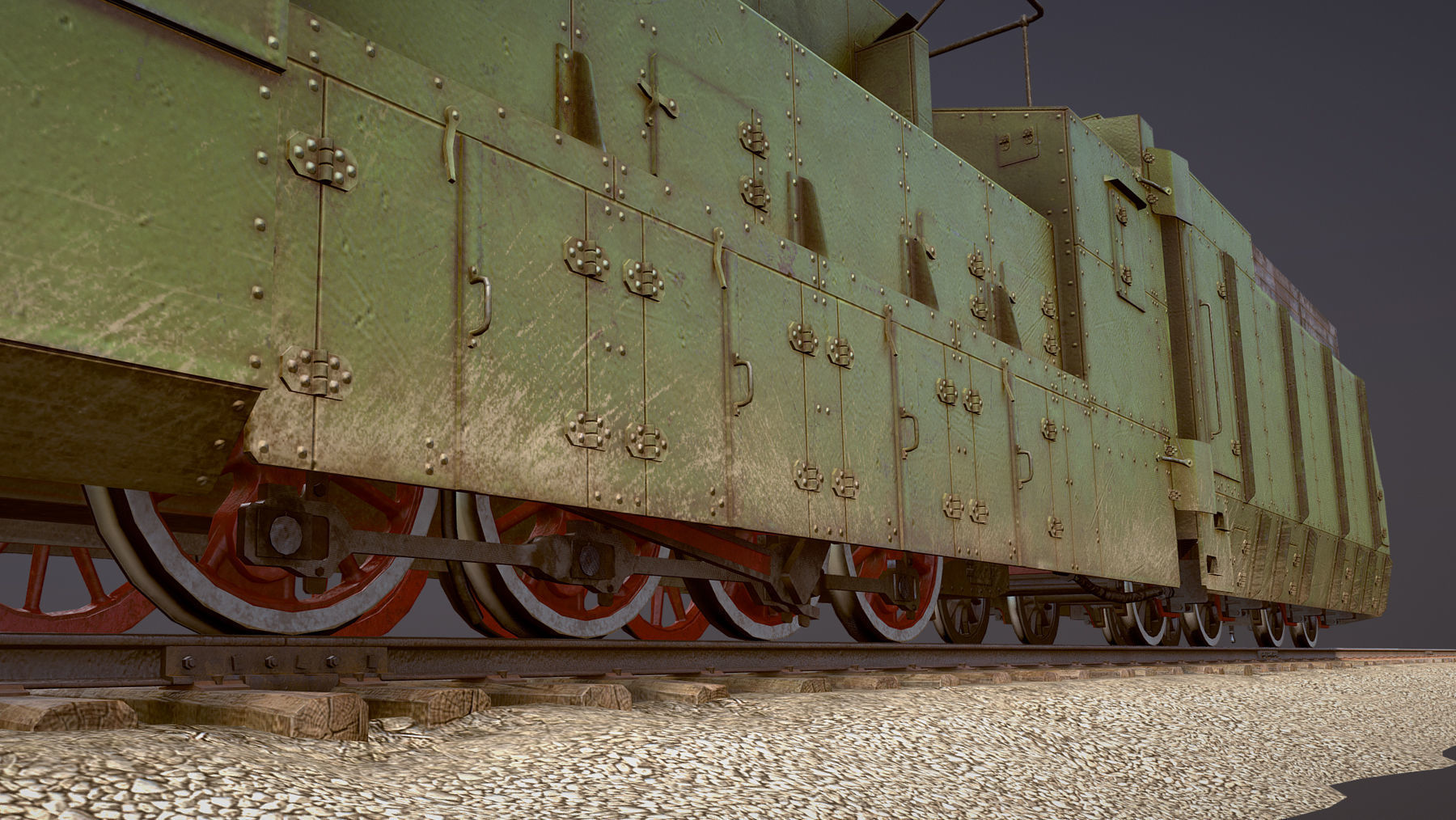 3D model Armored Train PR-35 Locomotive VR / AR / low-poly rigged ...