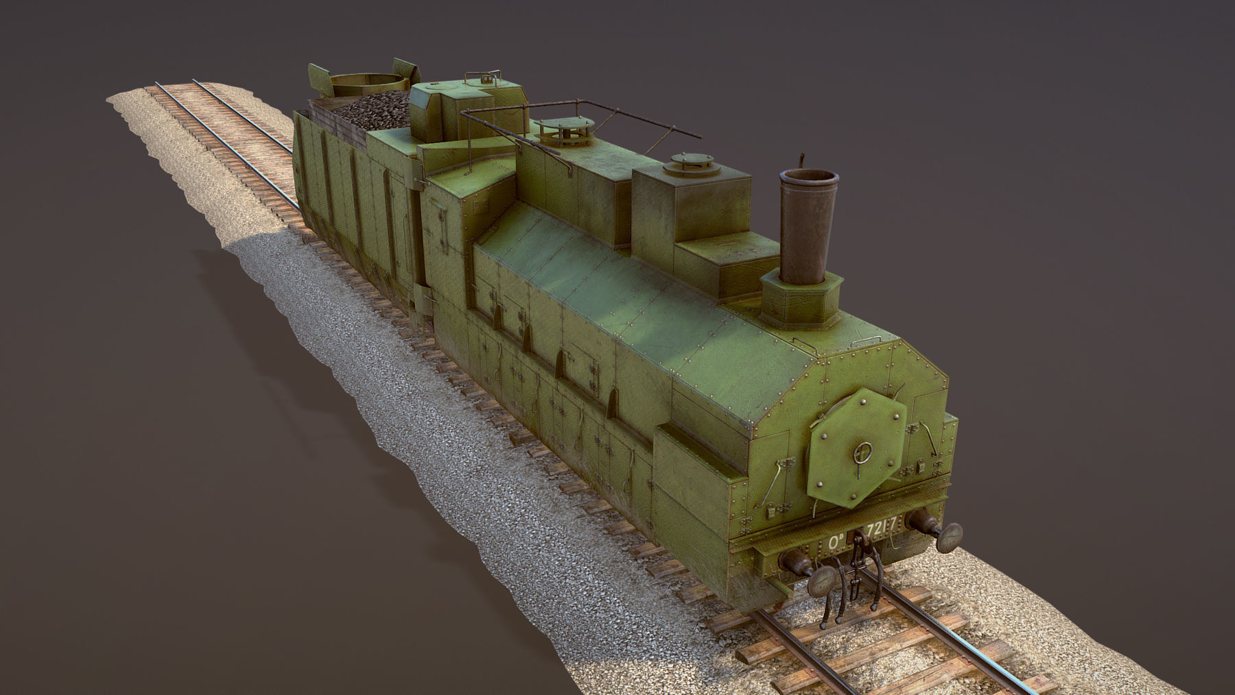 3D model Armored Train PR-35 Locomotive VR / AR / low-poly rigged animated | CGTrader