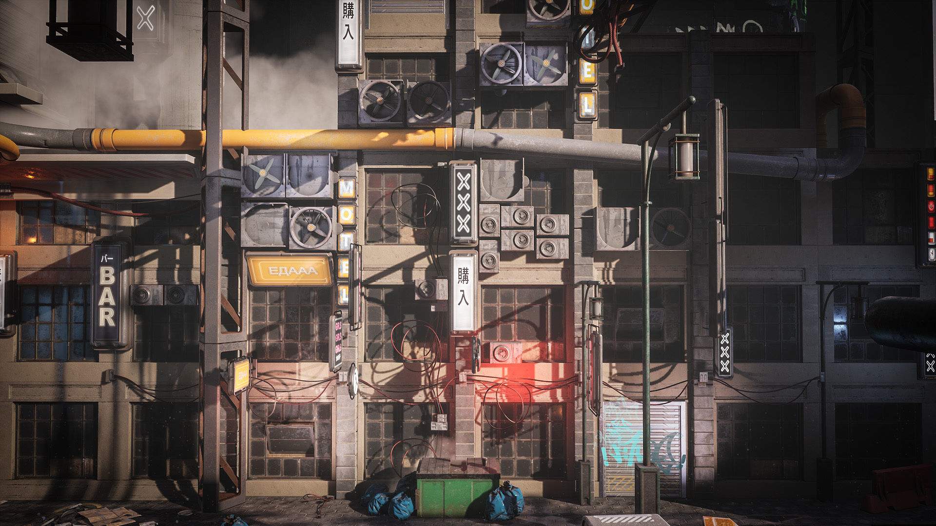 3D model Cyberpunk Environment Kitbash Set VR / AR / low-poly | CGTrader