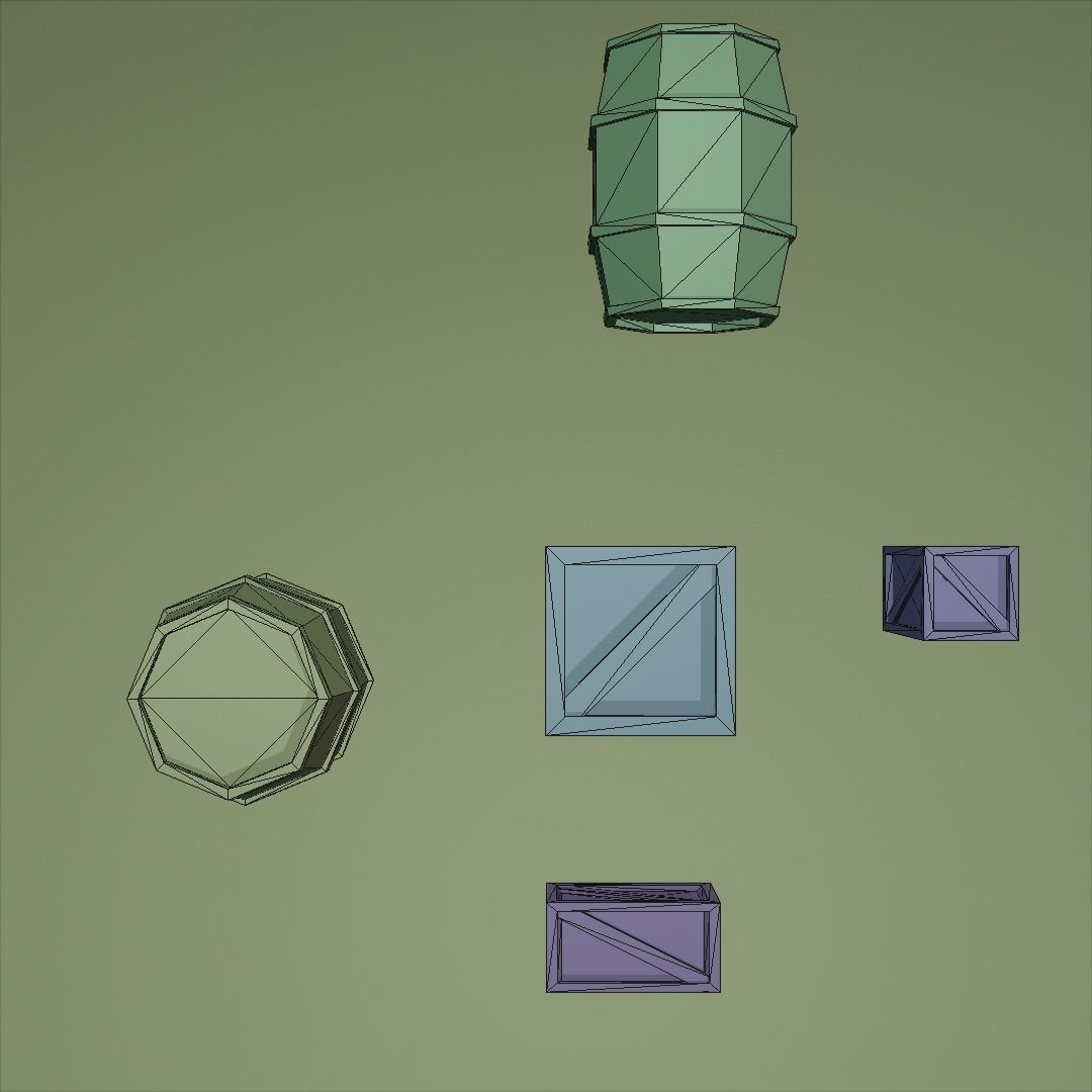 3D model Low-Poly Boxes and Barrel Pack VR / AR / low-poly | CGTrader