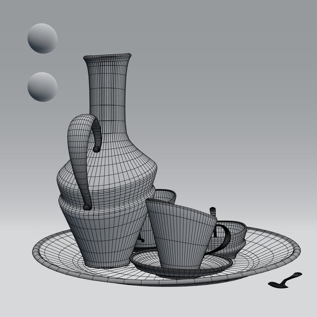 tea set 3D model | CGTrader