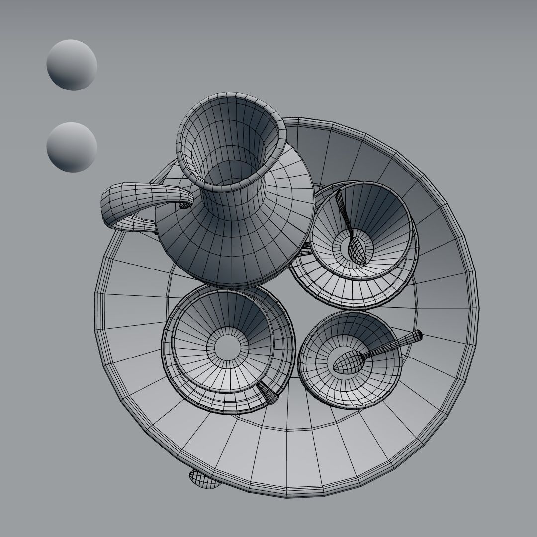 tea set 3D model | CGTrader