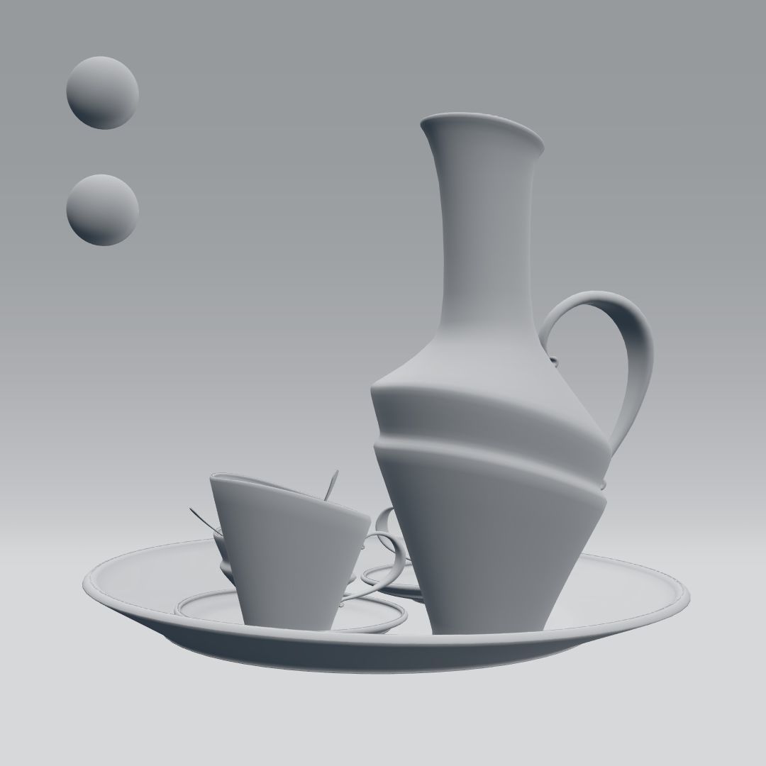 tea set 3D model | CGTrader