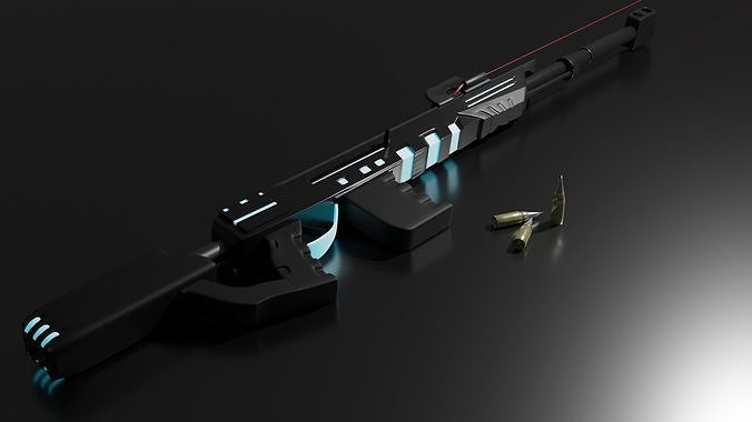 Rifle of the future 3D model animated | CGTrader