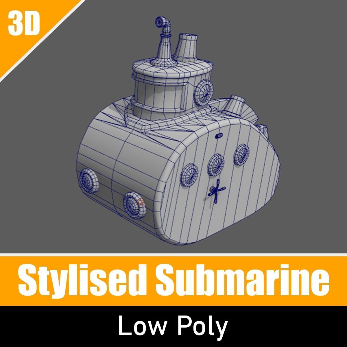 3D model Stylized Submarine VR / AR / low-poly | CGTrader