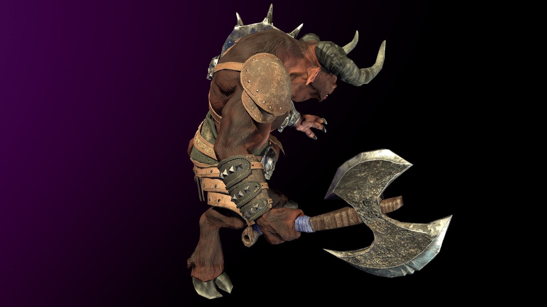 3D model Minotaur animal with horns and armor VR / AR / low-poly | CGTrader