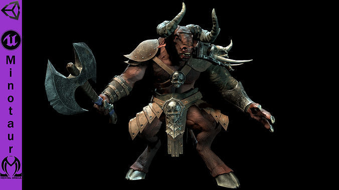 3D model Minotaur animal with horns and armor VR / AR / low-poly | CGTrader