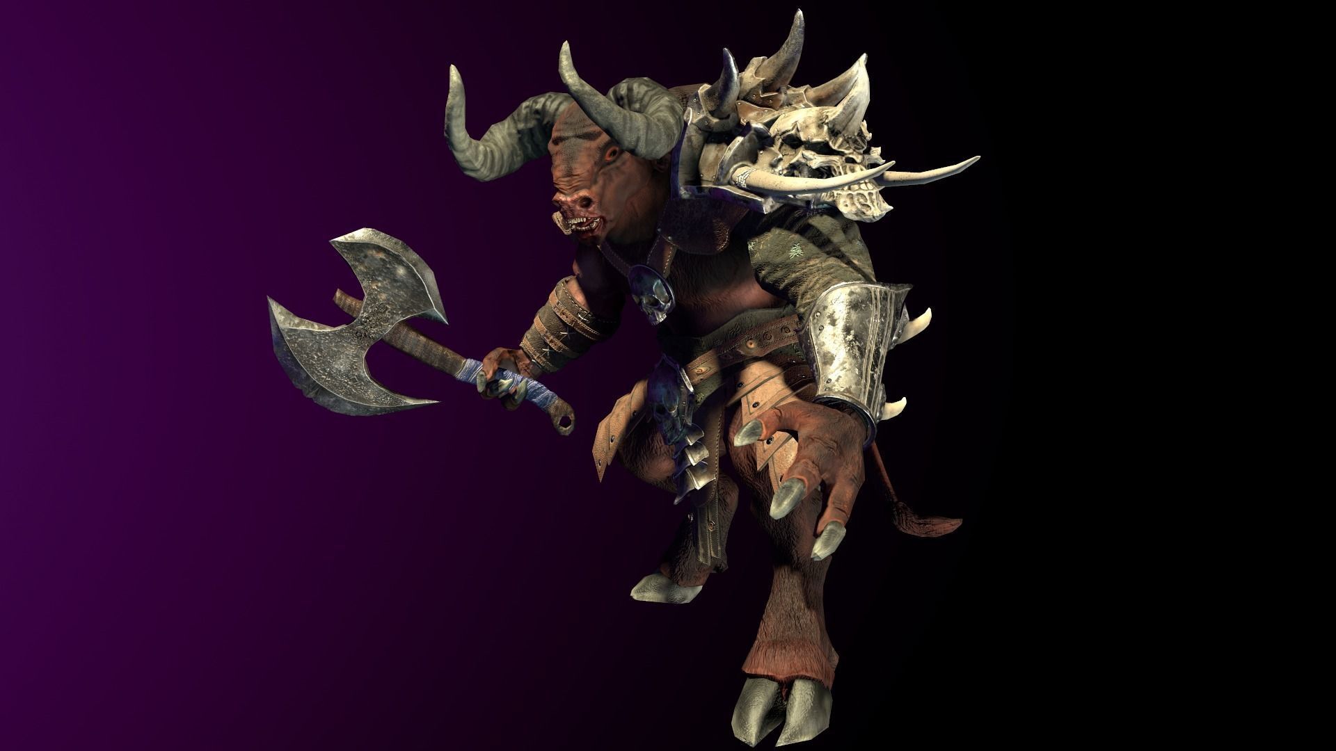 3D model Minotaur animal with horns and armor VR / AR / low-poly | CGTrader