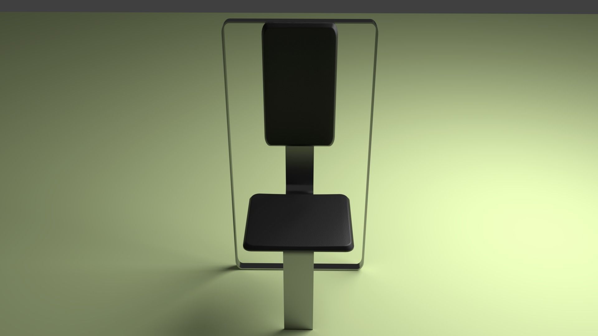 The Rectangle Chair Suspended Wood Leather and Chrome 3D model | CGTrader