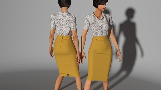 Stylish Designer Women Pencil Skirt 3D model 3D model | CGTrader