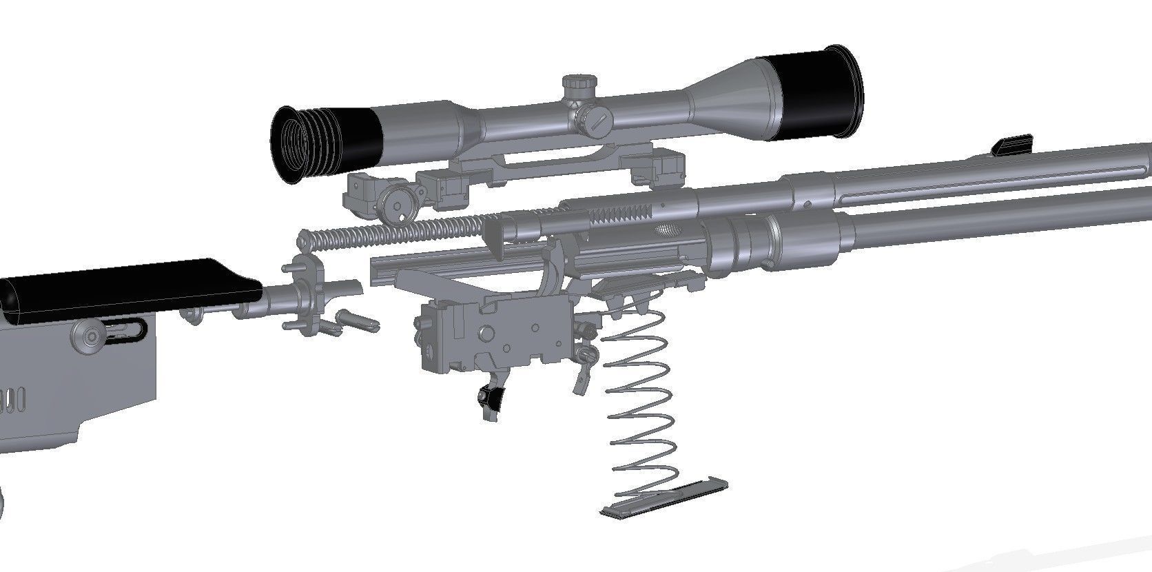 MSG-90 sniper rifle 3D model | CGTrader