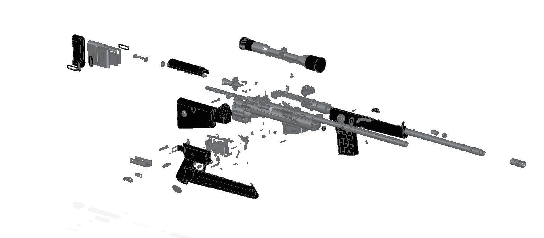 MSG-90 sniper rifle 3D model | CGTrader
