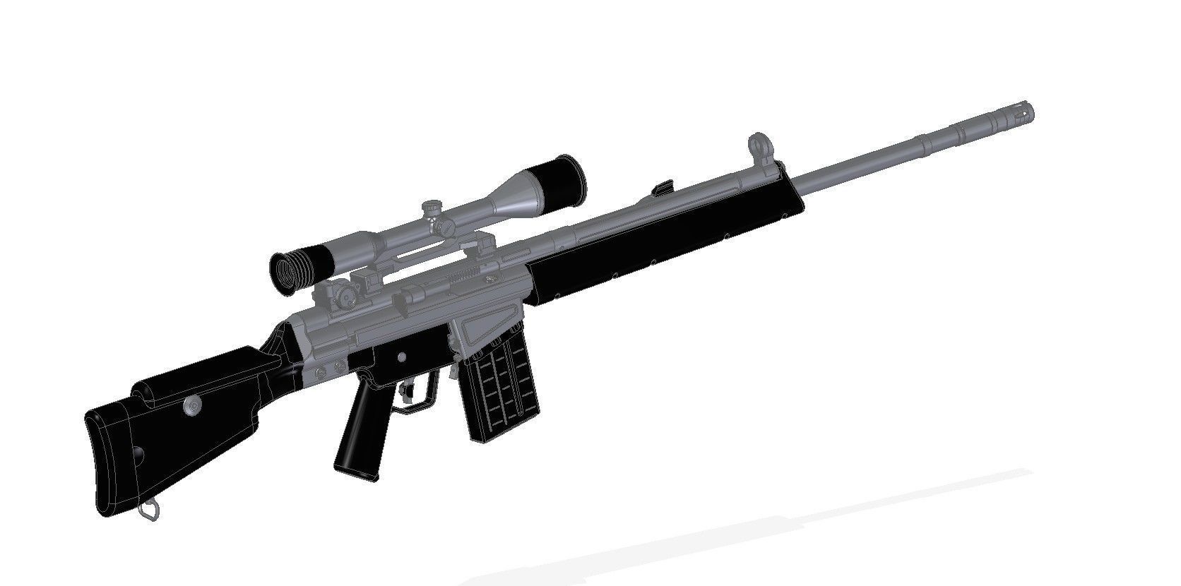 MSG-90 sniper rifle 3D model | CGTrader
