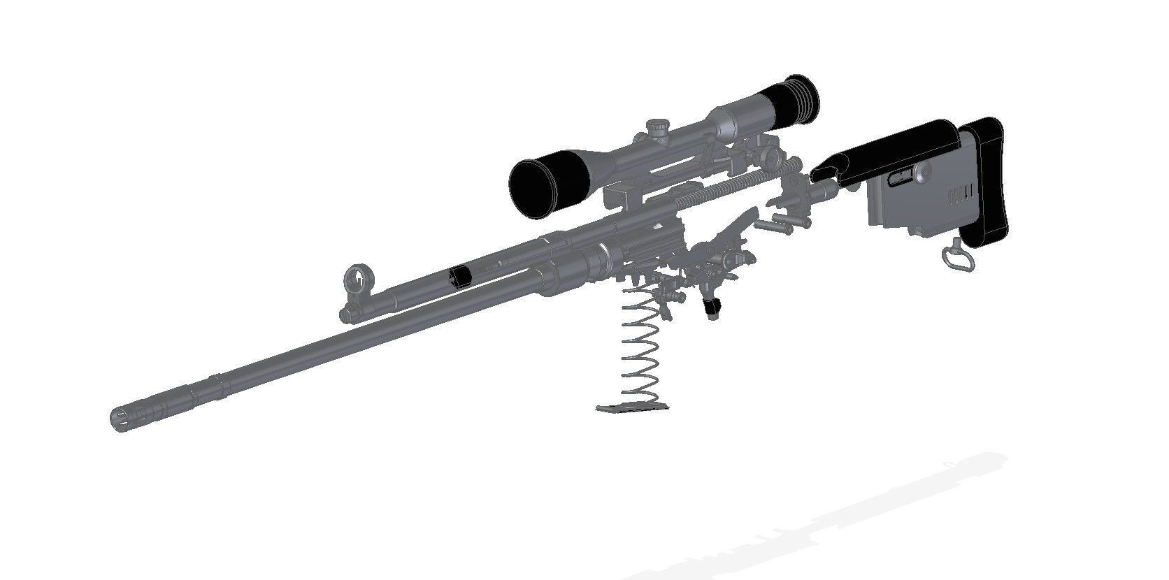 MSG-90 sniper rifle 3D model | CGTrader