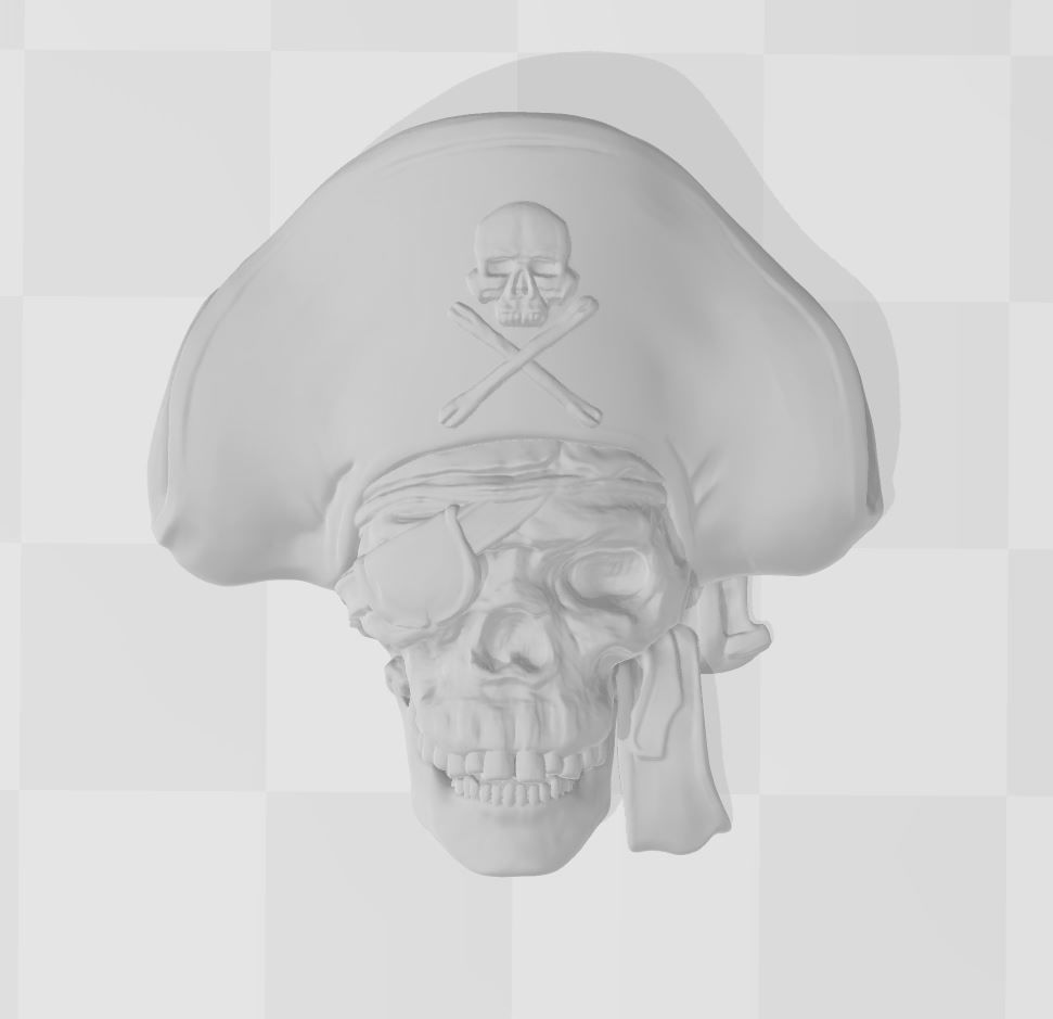 Pirate Skull 1 - relief - 2020 3D model 3D printable | CGTrader