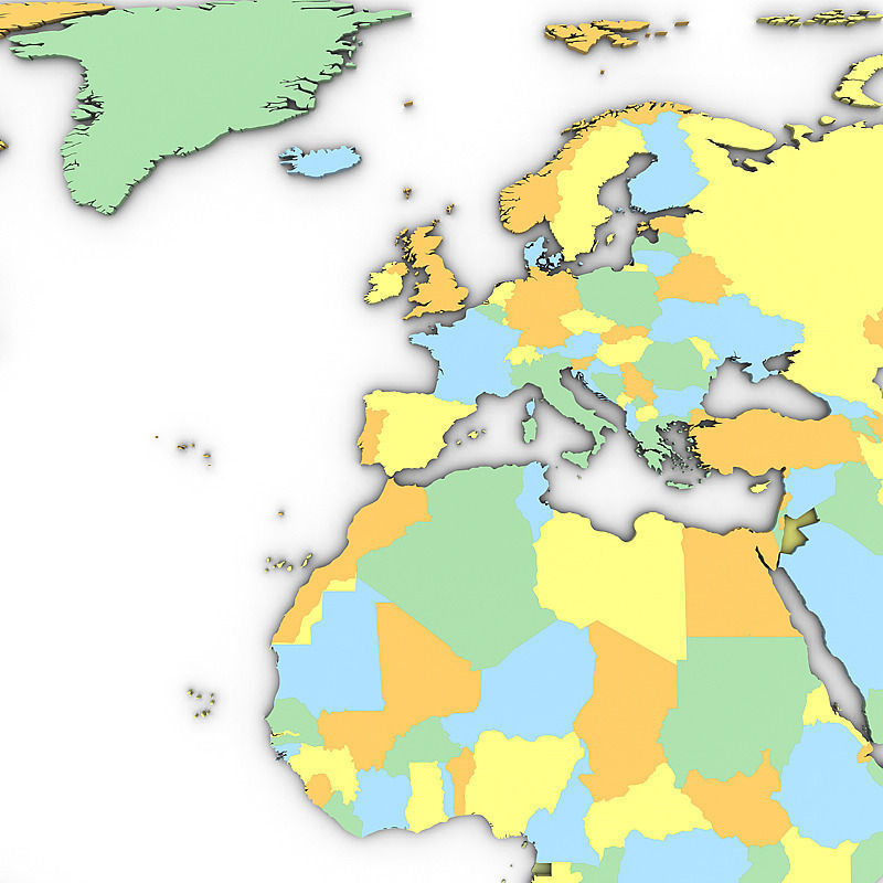 Political World Map 3D model | CGTrader