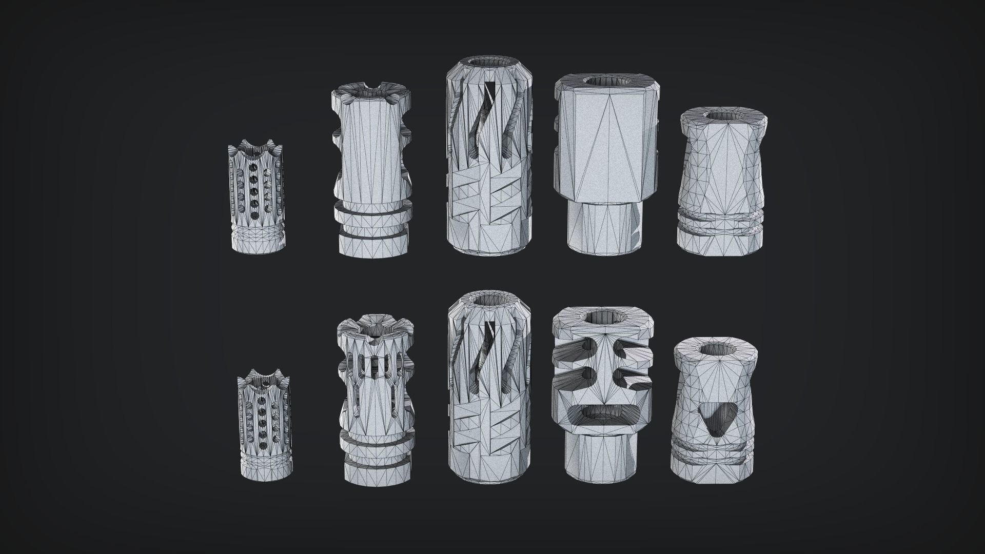 3D model Muzzle Brake Pack - 1 VR / AR / low-poly | CGTrader