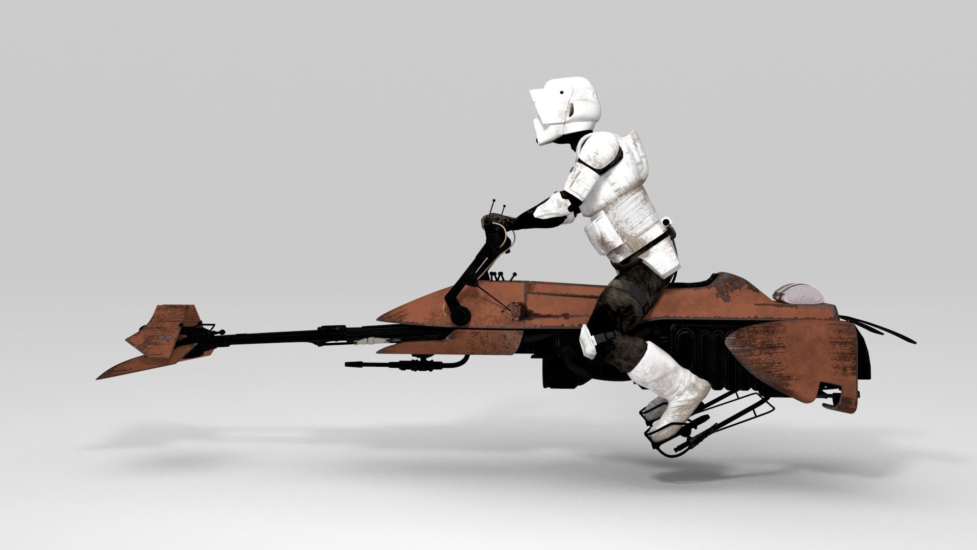 Star Wars - Set - Speeder bike with Scout trooper 3D model | CGTrader