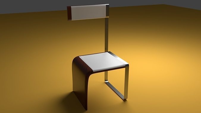 The Trio Chair Smooth Chrome Wood and Leather 3D model | CGTrader