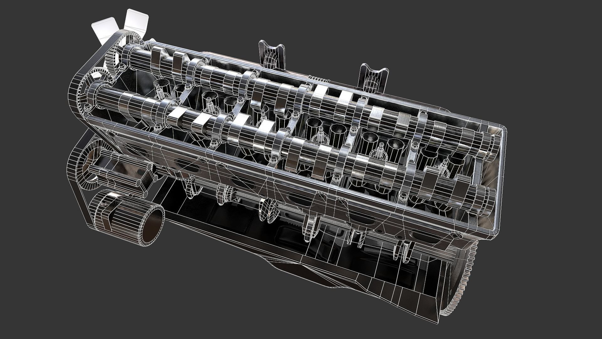 3D model Toyota 2JZ-GTE Engine VR / AR / low-poly rigged animated ...