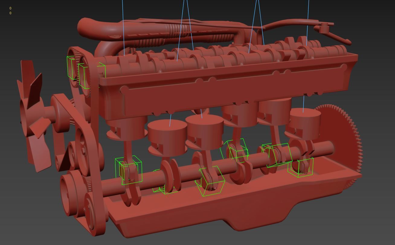 3D model Toyota 2JZ-GTE Engine VR / AR / low-poly rigged animated ...