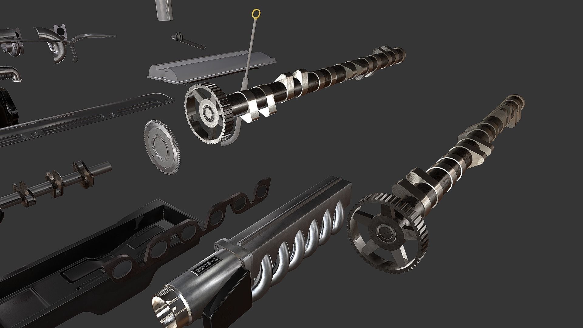 3D model Toyota 2JZ-GTE Engine VR / AR / low-poly rigged animated ...