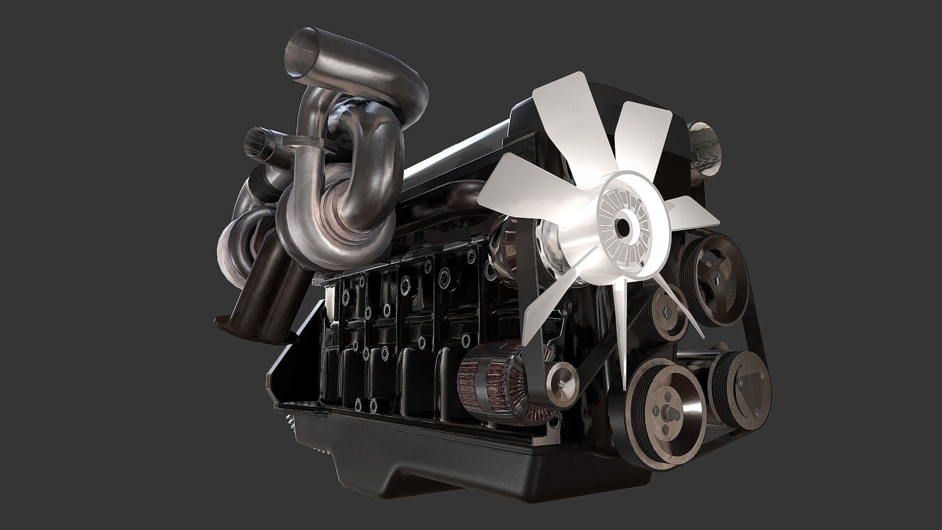 3D model Toyota 2JZ-GTE Engine VR / AR / low-poly rigged animated ...