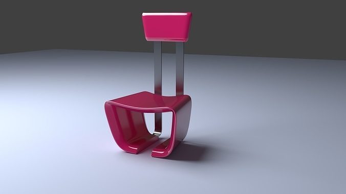 The Link Chair chiny fiberglass and chrome 3D model | CGTrader