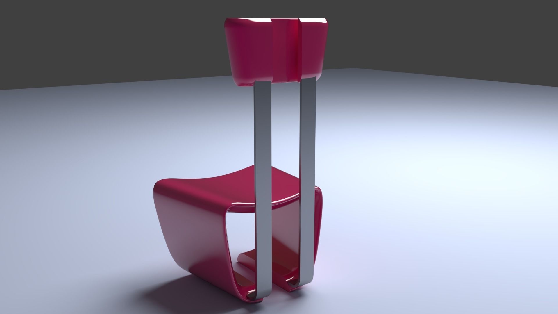 The Link Chair chiny fiberglass and chrome 3D model | CGTrader