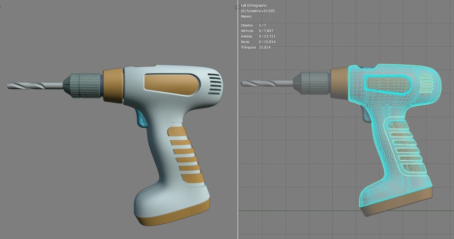3D model Mounted drill and drill bit VR / AR / low-poly | CGTrader
