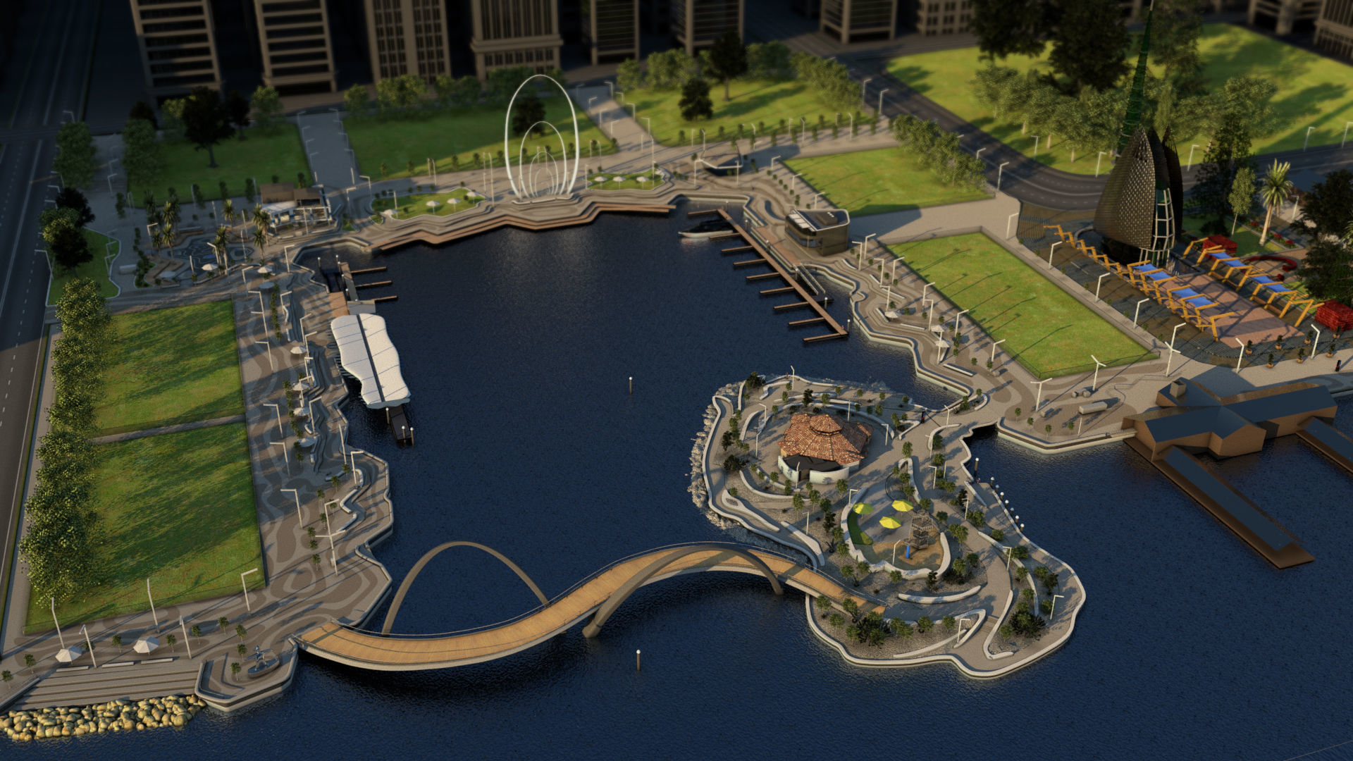 Elizabeth Quay Perth 3D | CGTrader