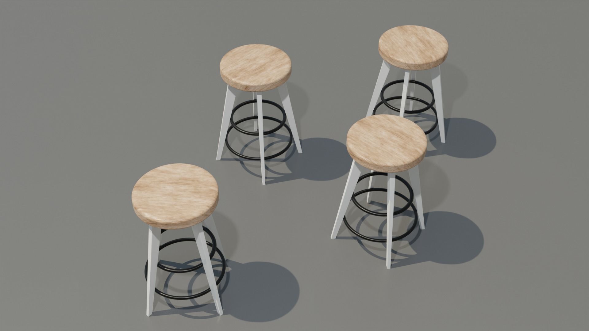 Set of 4 Stools 3D model | CGTrader