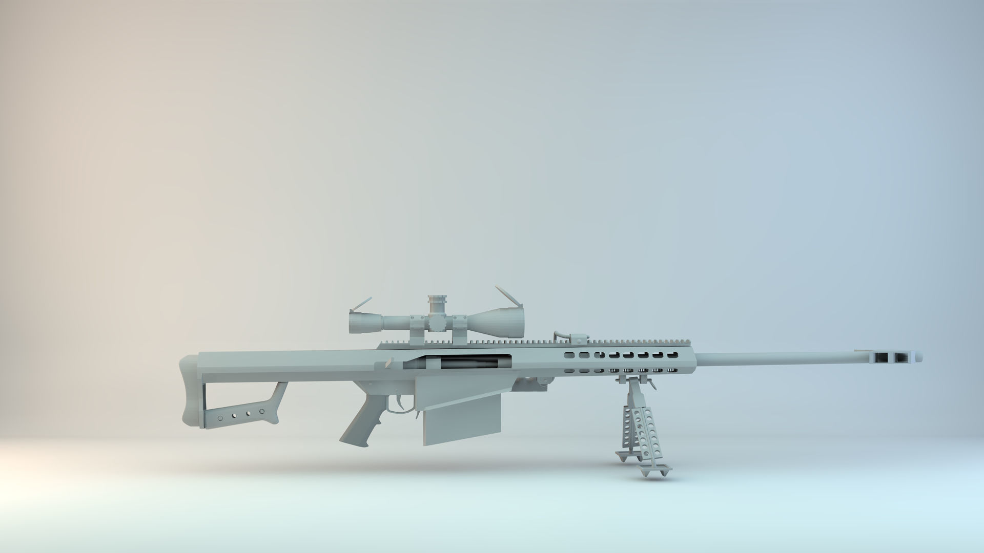 3D model Barrett 3D Model sniper rifle VR / AR / low-poly | CGTrader