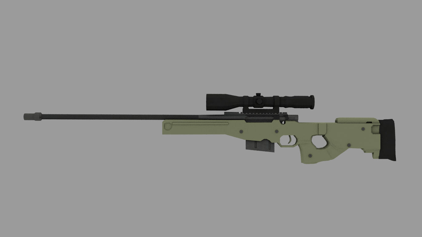 3D model AWM Sniper Rifle model 3D VR / AR / low-poly | CGTrader