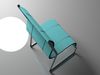The Sledge Chair Angular Chrome Curved Fabric 3D model | CGTrader