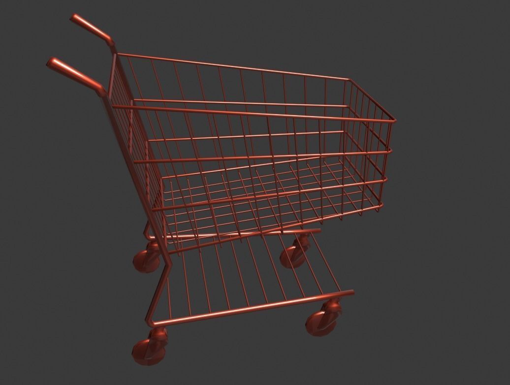 3D model 2976 Tris Lowpoly Shopping Cart VR / AR / low-poly | CGTrader