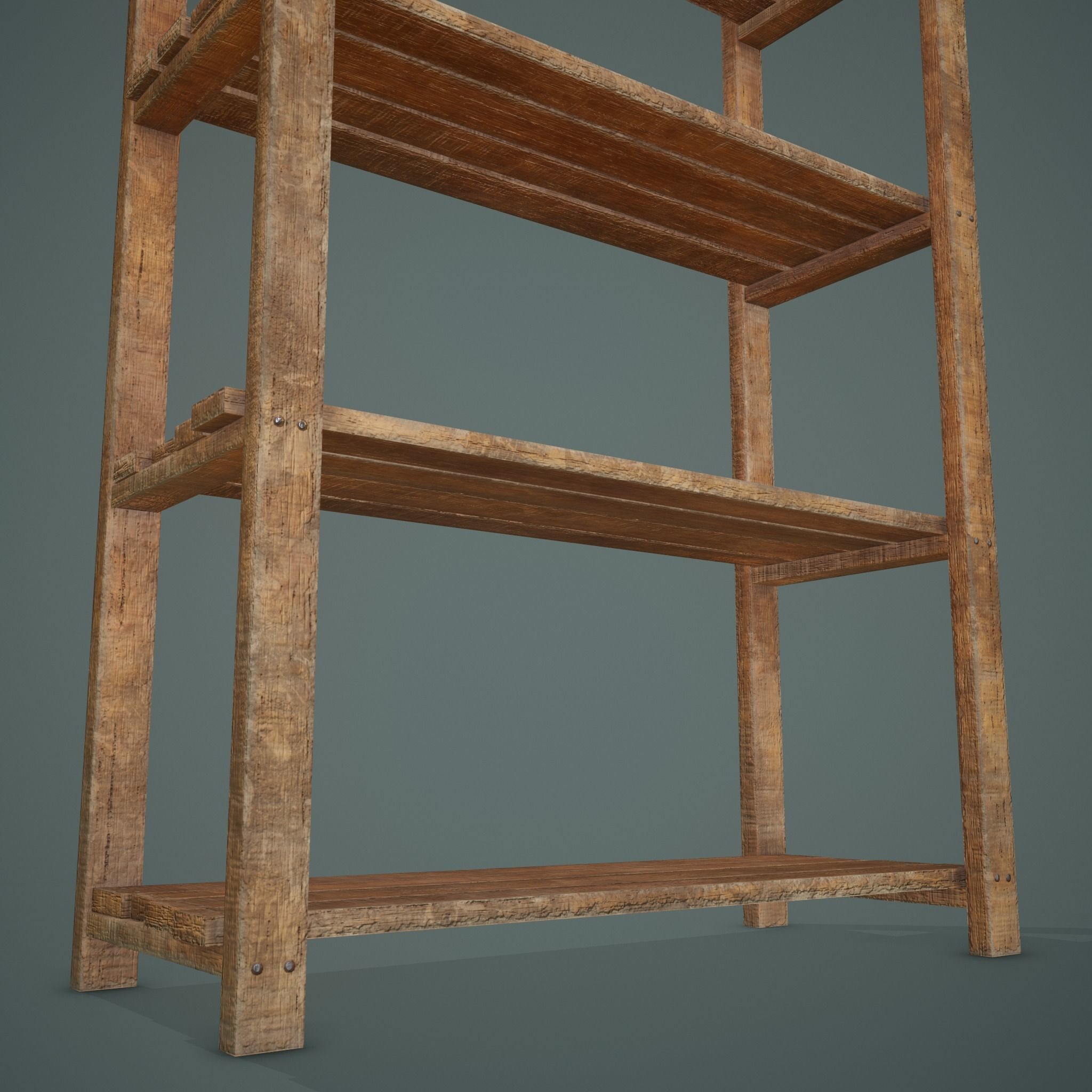 3D model Wood Shelves VR / AR / low-poly | CGTrader