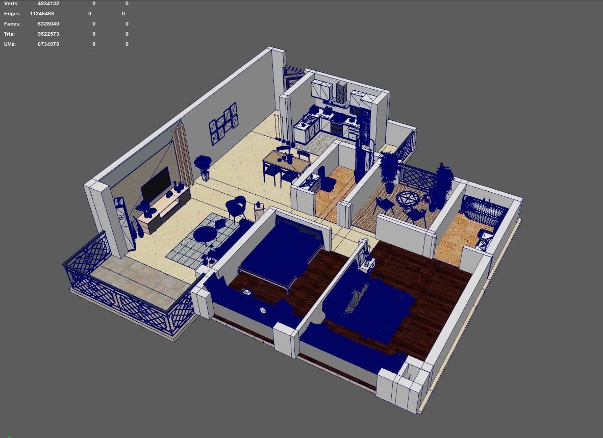 High details floorplan 3D model | CGTrader