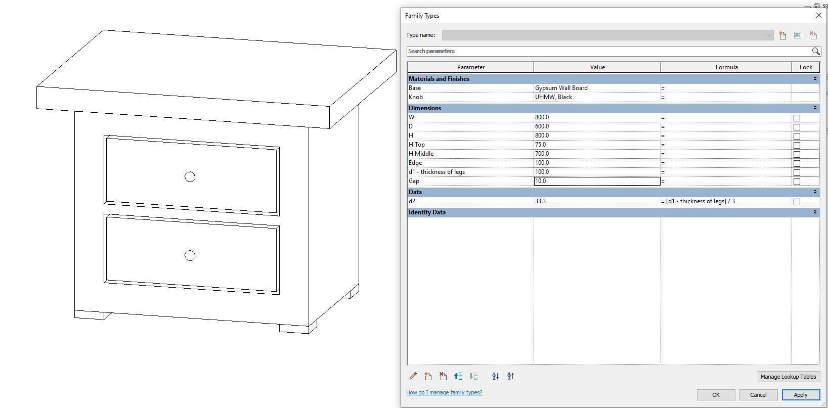 Bed Table 2 Hemnes- Full parametric Revit Family free VR / AR / low ...