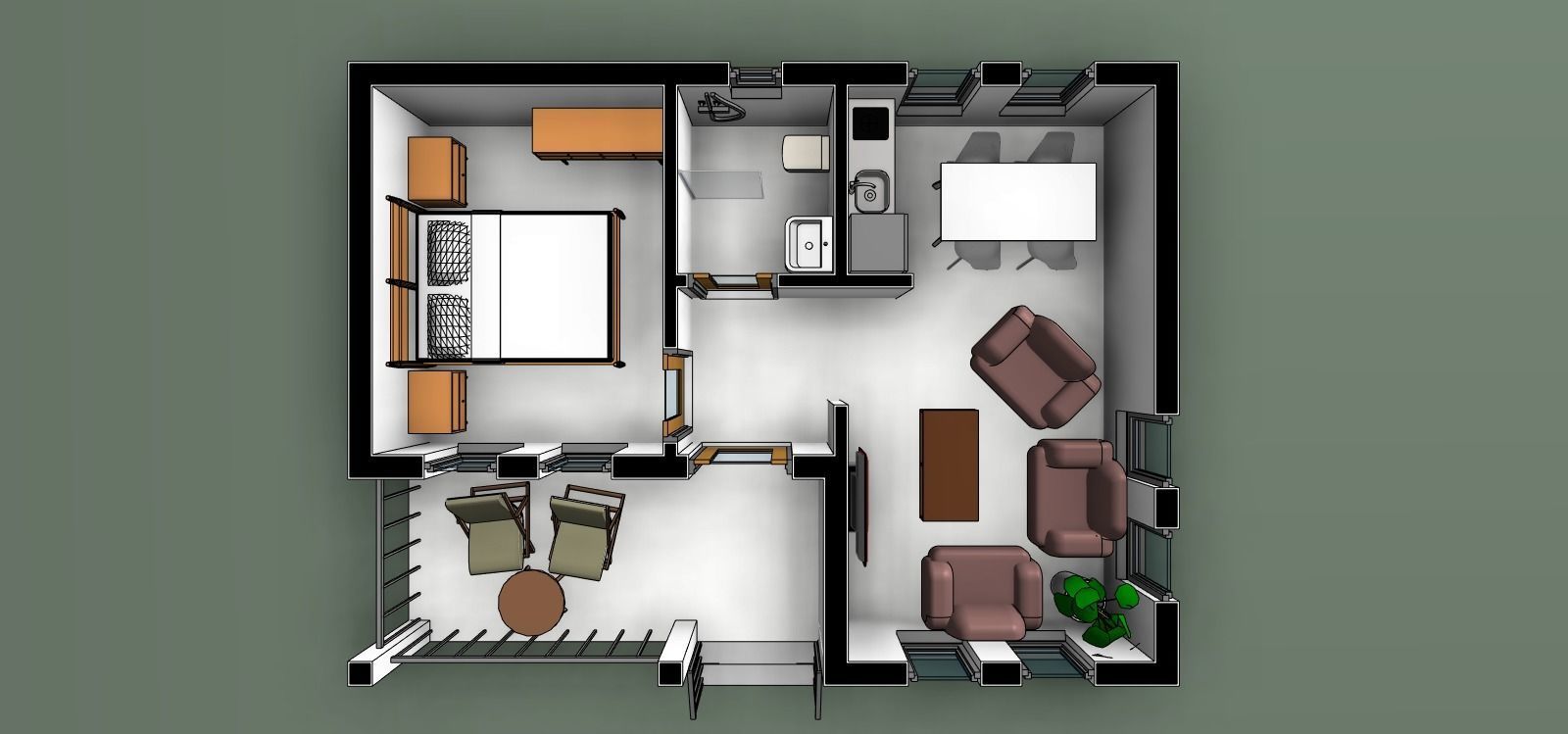 House Plans 8X6 3D model | CGTrader
