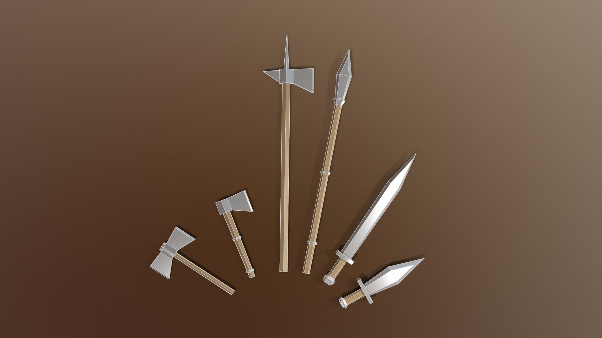 Low-Poly Weapons Pack 3D model | CGTrader
