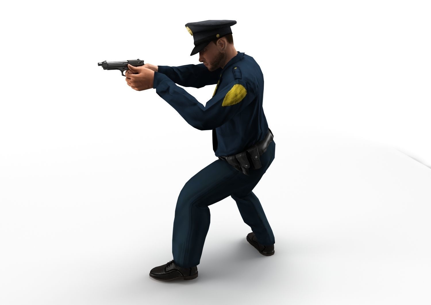 policeman gun in hand ready to shoot 3D model | CGTrader