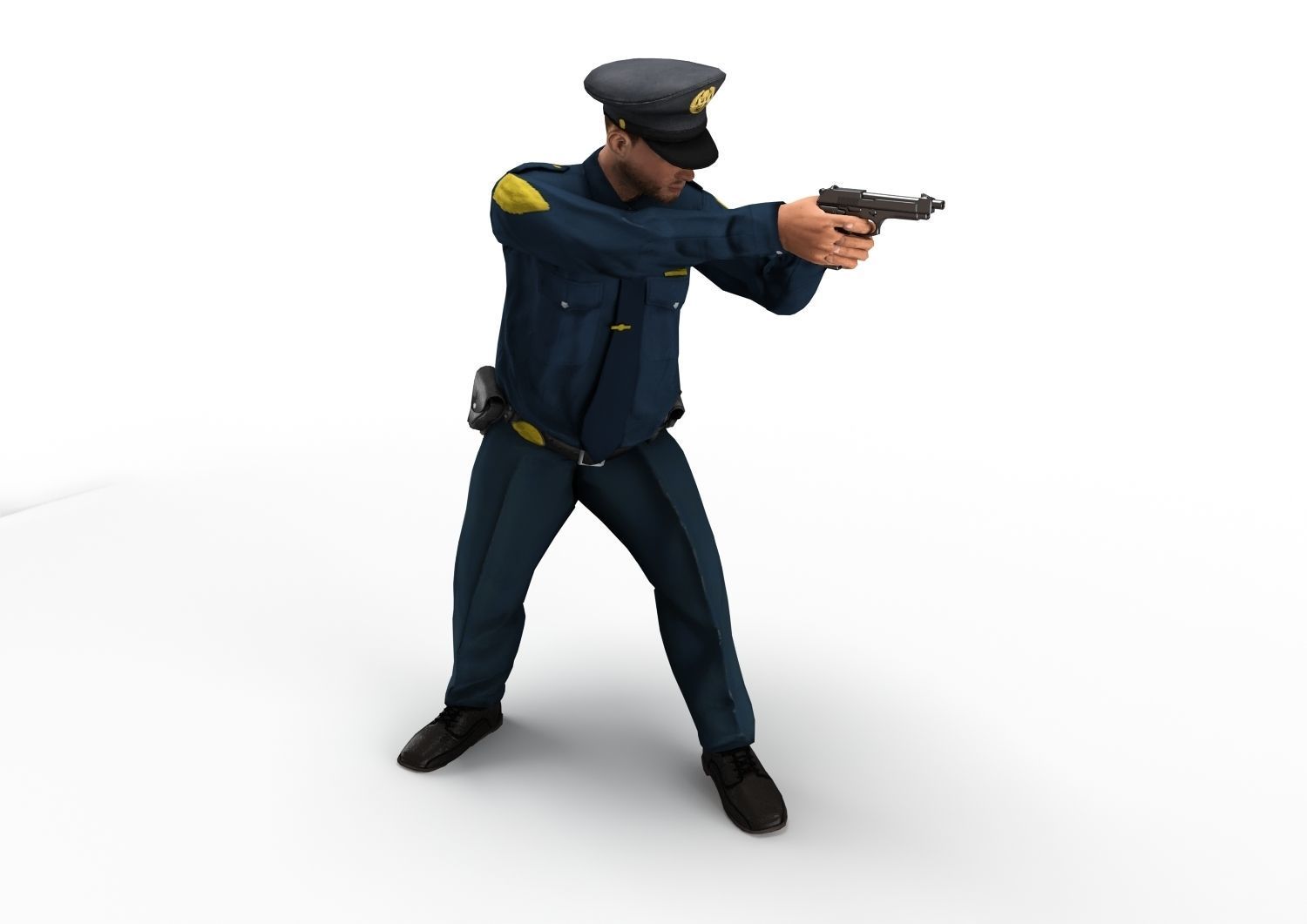 policeman gun in hand ready to shoot 3D model | CGTrader
