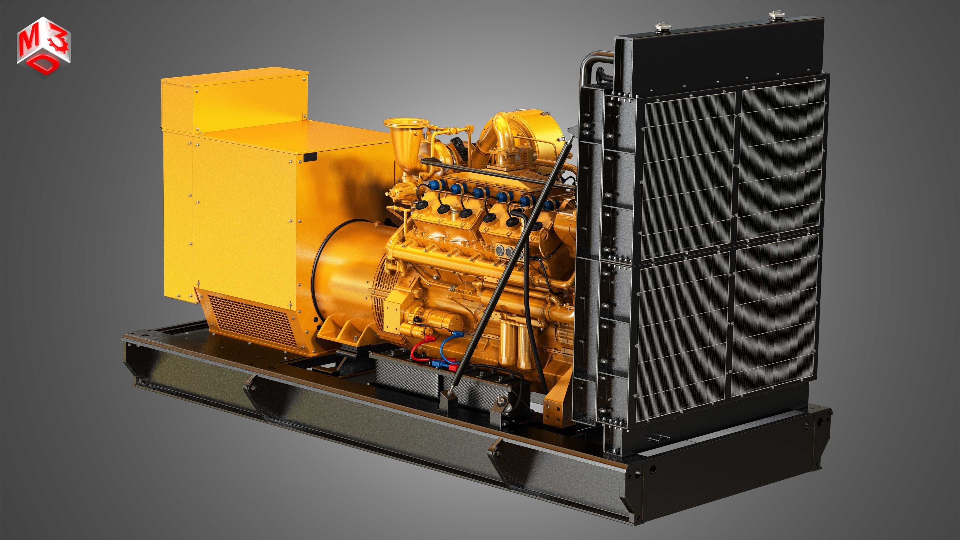 G3412 Engine - V12 Diesel Generator Engine 3D model | CGTrader