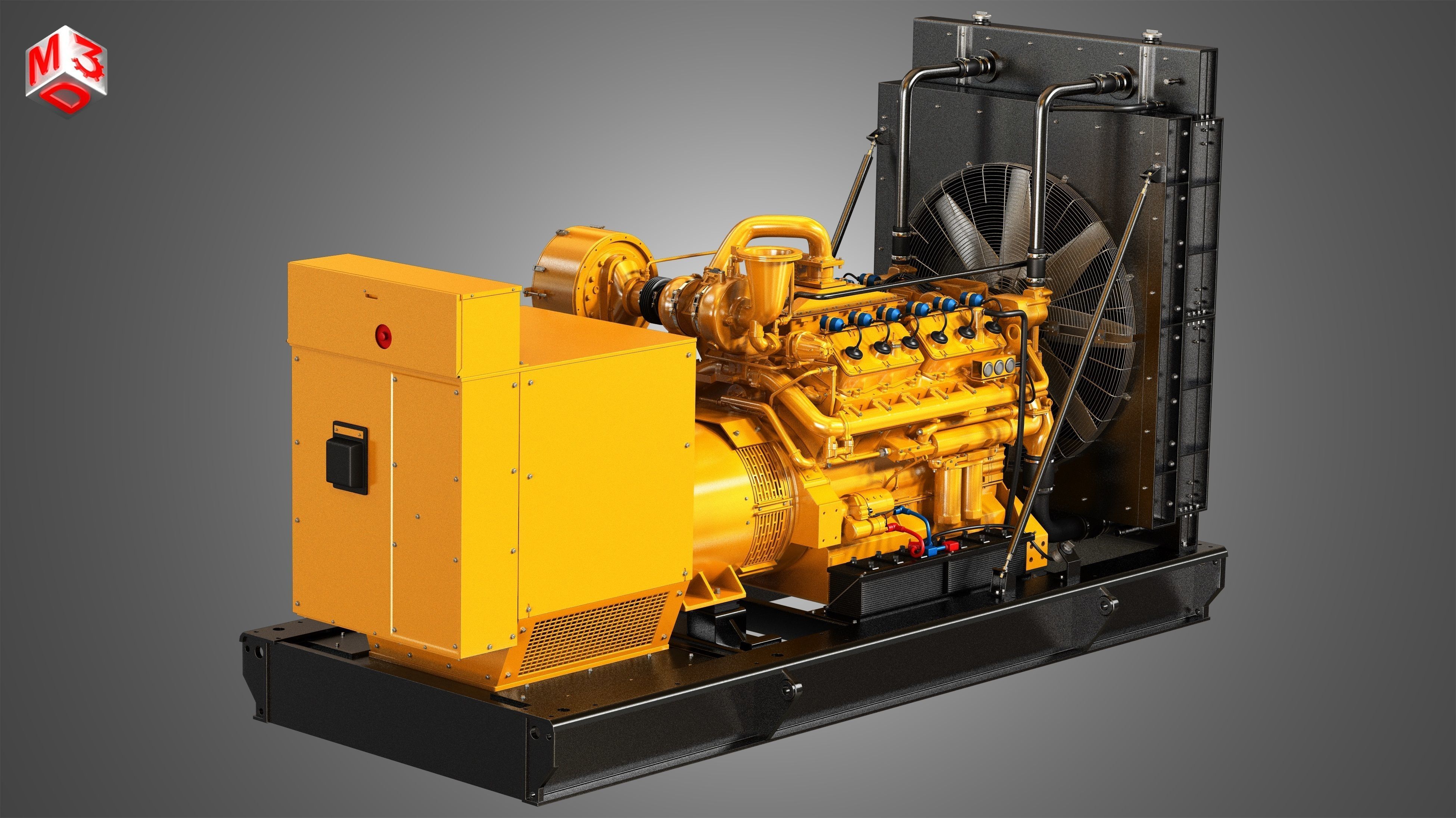 G3412 Engine - V12 Diesel Generator Engine 3D model | CGTrader