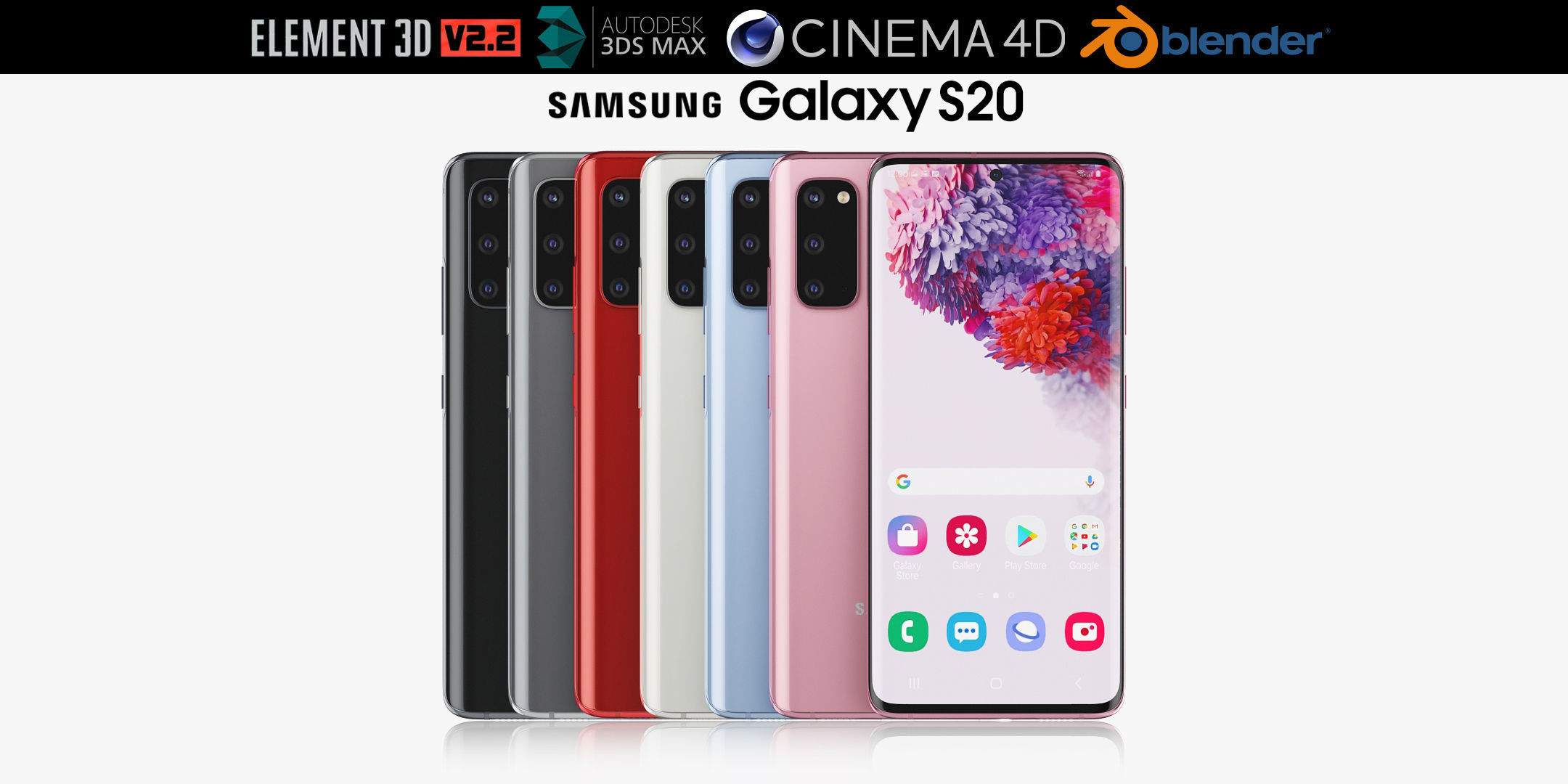 3D Samsung Galaxy S20 5G All colors | CGTrader