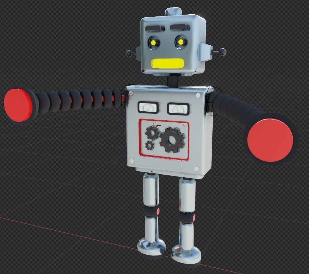 3D model Cartoon 3D Minimalist nice and clean Robot model VR / AR / low ...