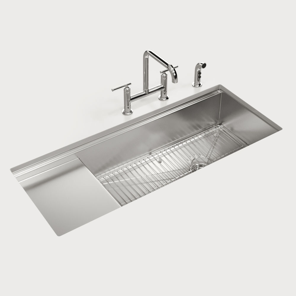 STAGES 45 inch Undermount Single Bowl Kitchen Sink 3D model | CGTrader
