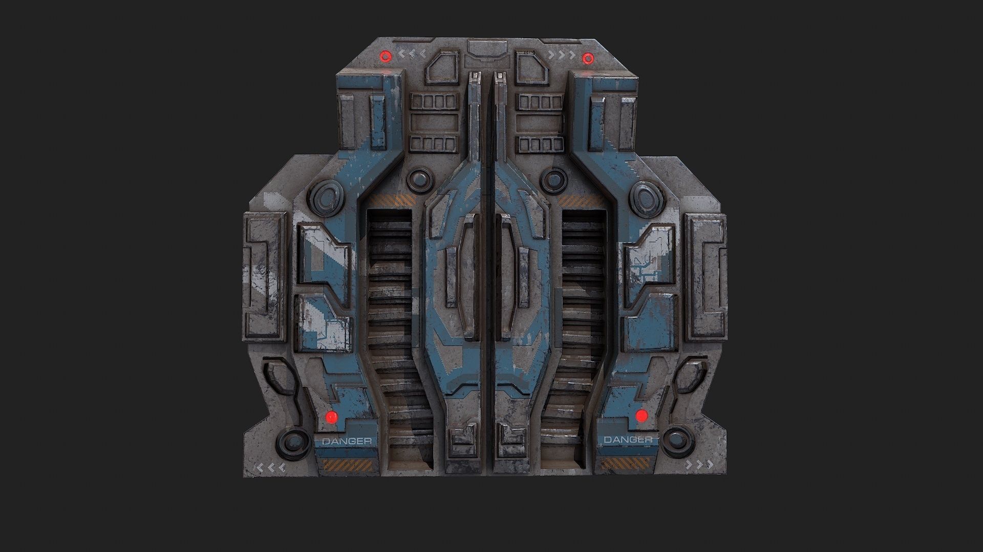 3D model Low poly sci fi defence wall grid environment asset VR / AR ...